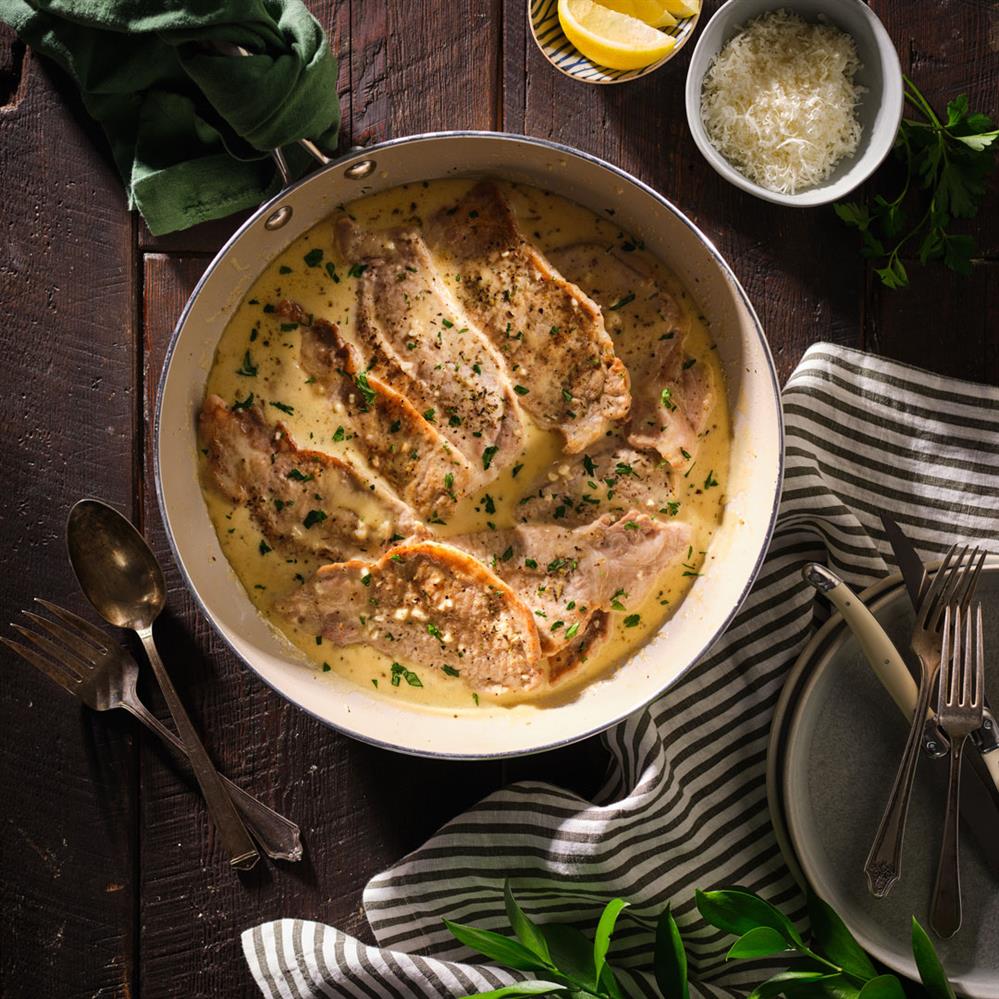Creamy Garlic Parmesan Pork Chops Recipe | Ontario Pork